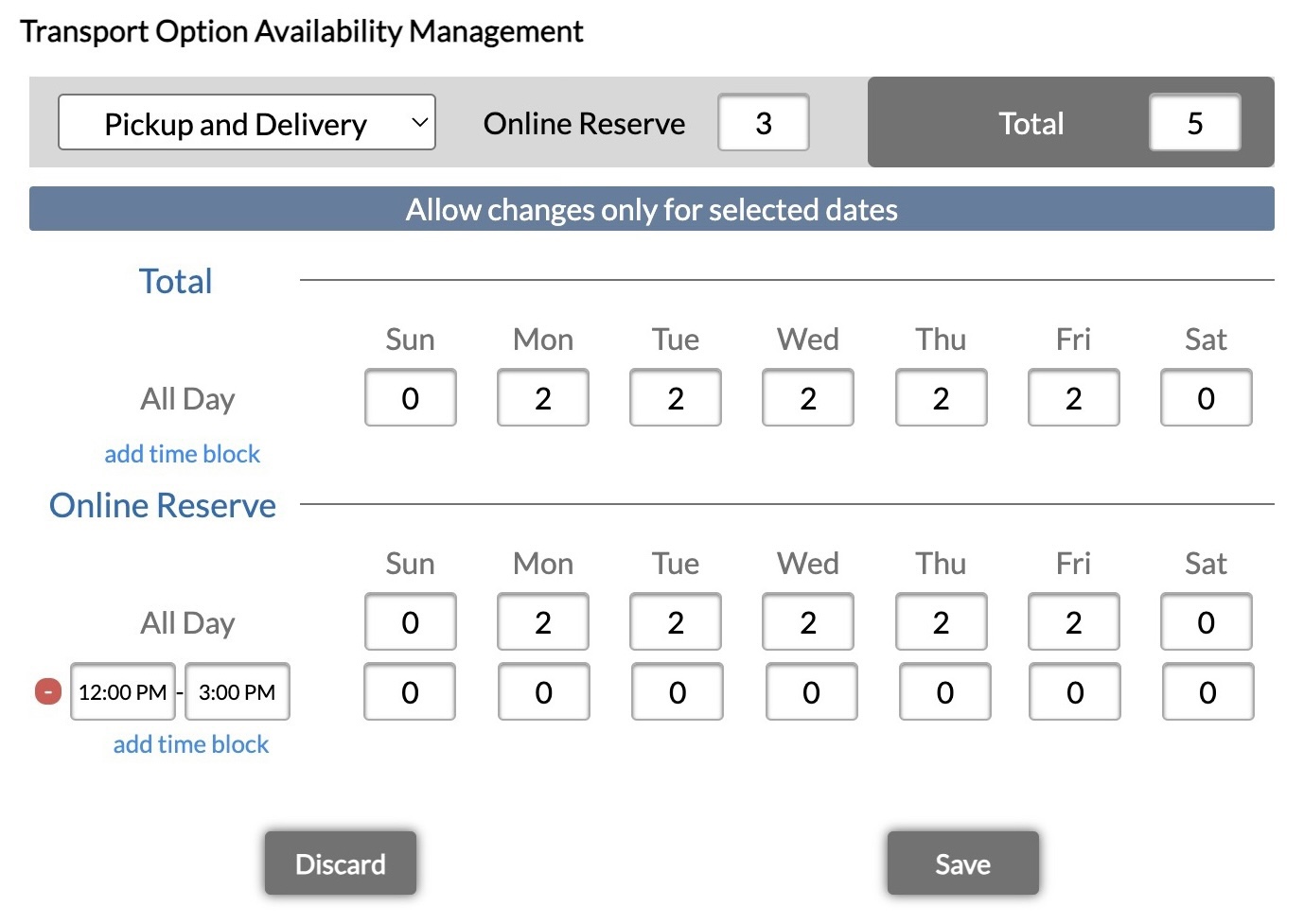 Managing Transportation Options & Limits – myKaarma Support