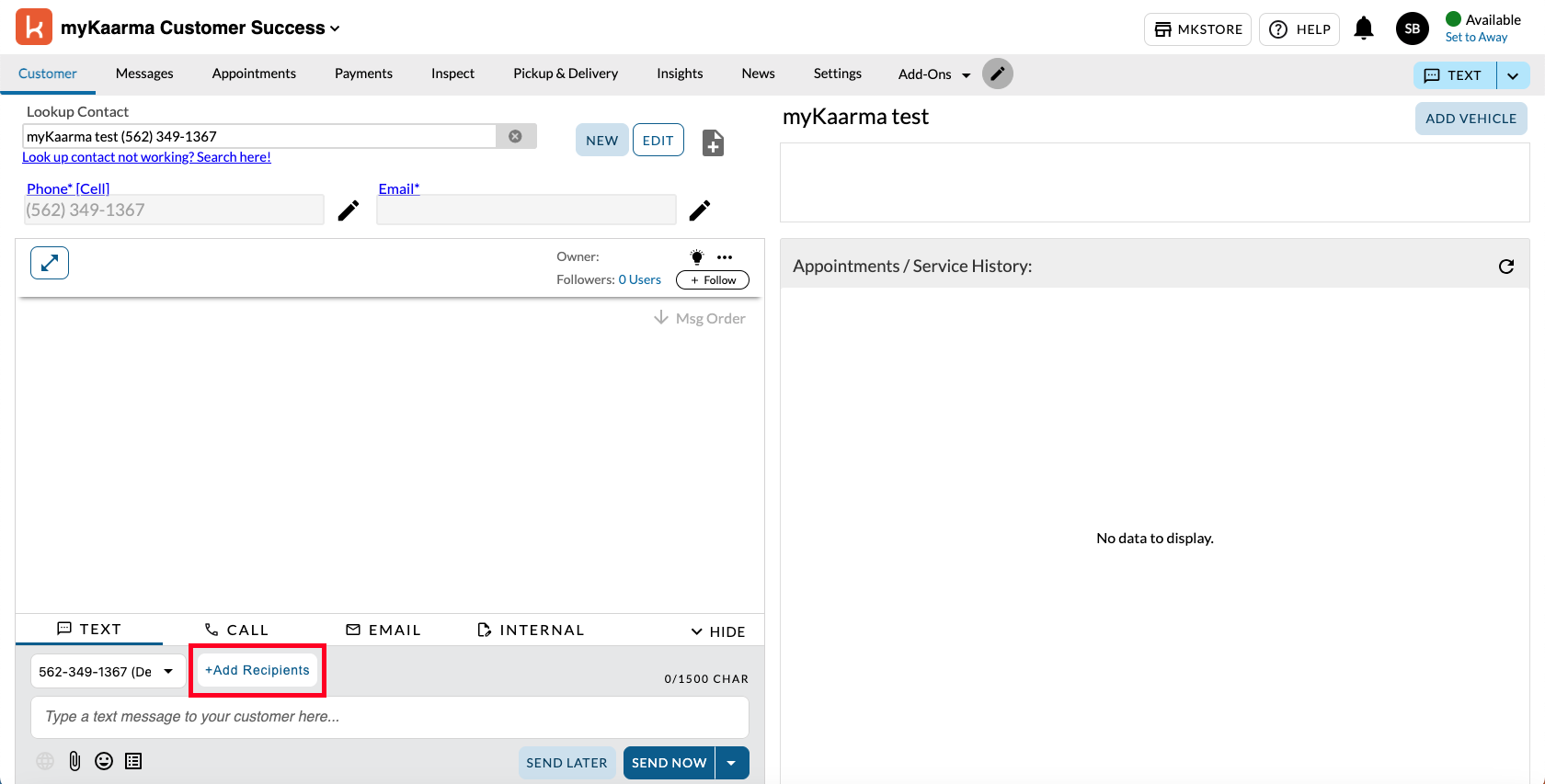 Group Text Messaging – myKaarma Support
