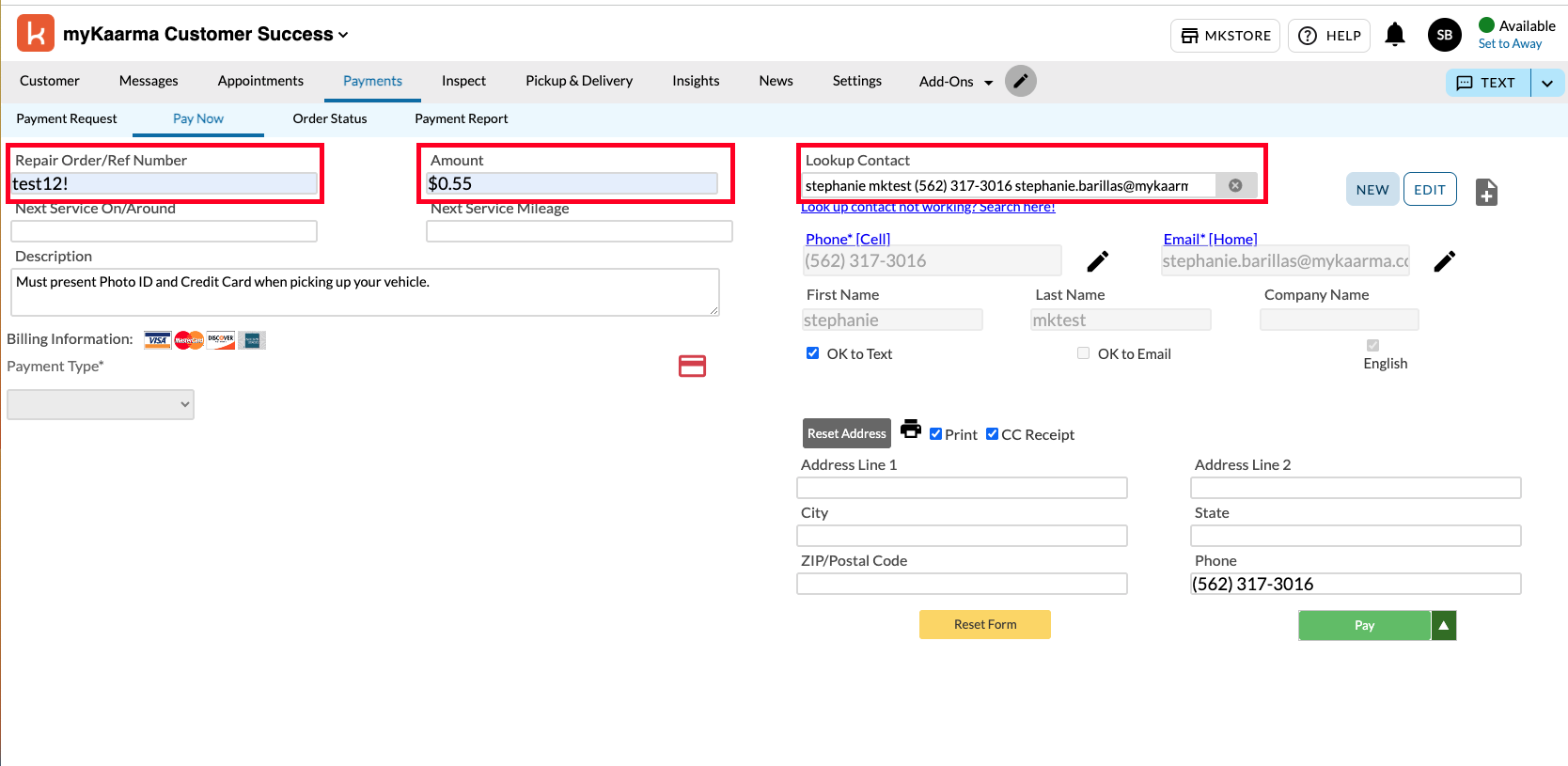 How to Take A Payment in the Pay Now Screen – myKaarma Support