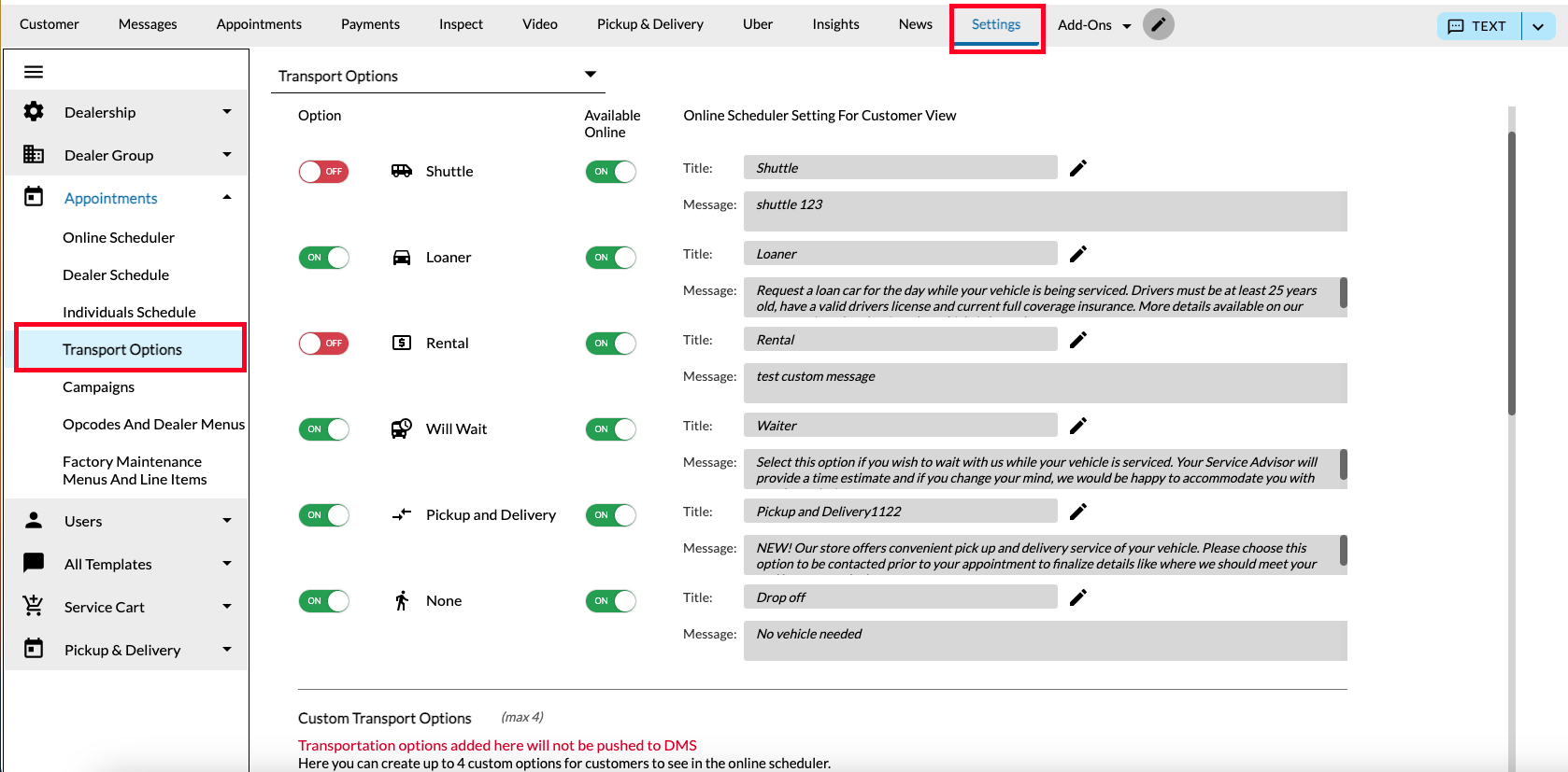 Customizable transportation options for your service customers ...
